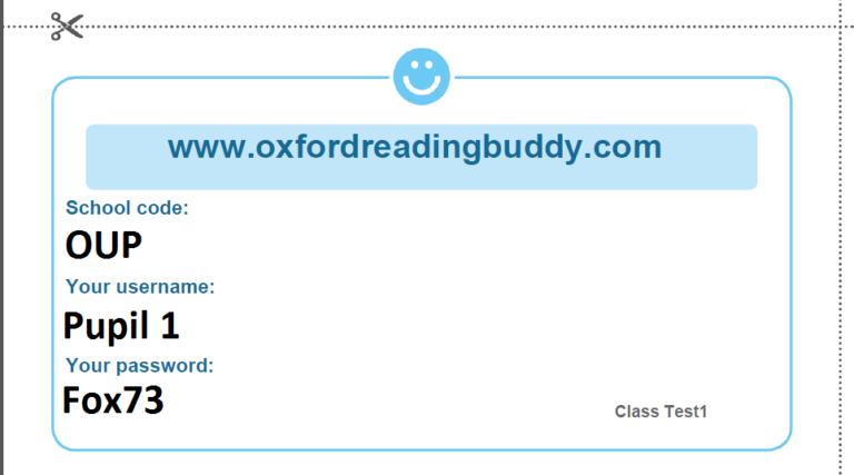 Regenerating sign in cards - Oxford Reading Buddy Support